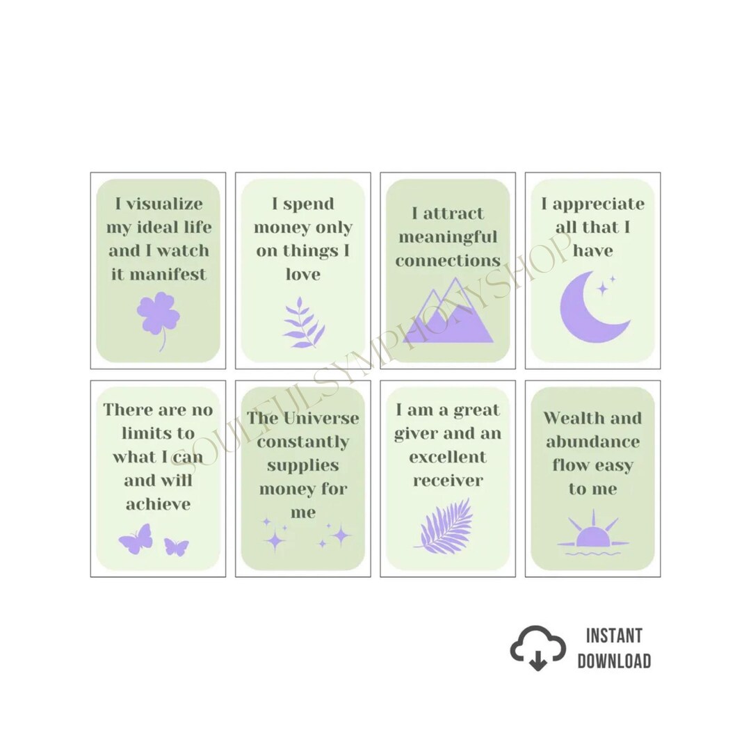 72 Success Affirmation Cards Printable Affirmation Cards Abundance ...