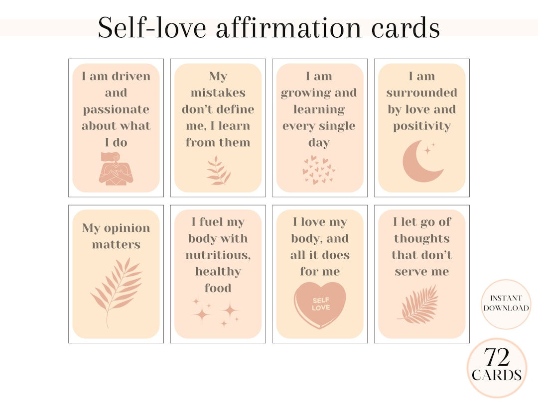 Affirmation Cards Self-love Printable Encouragement Cards Digital Law ...