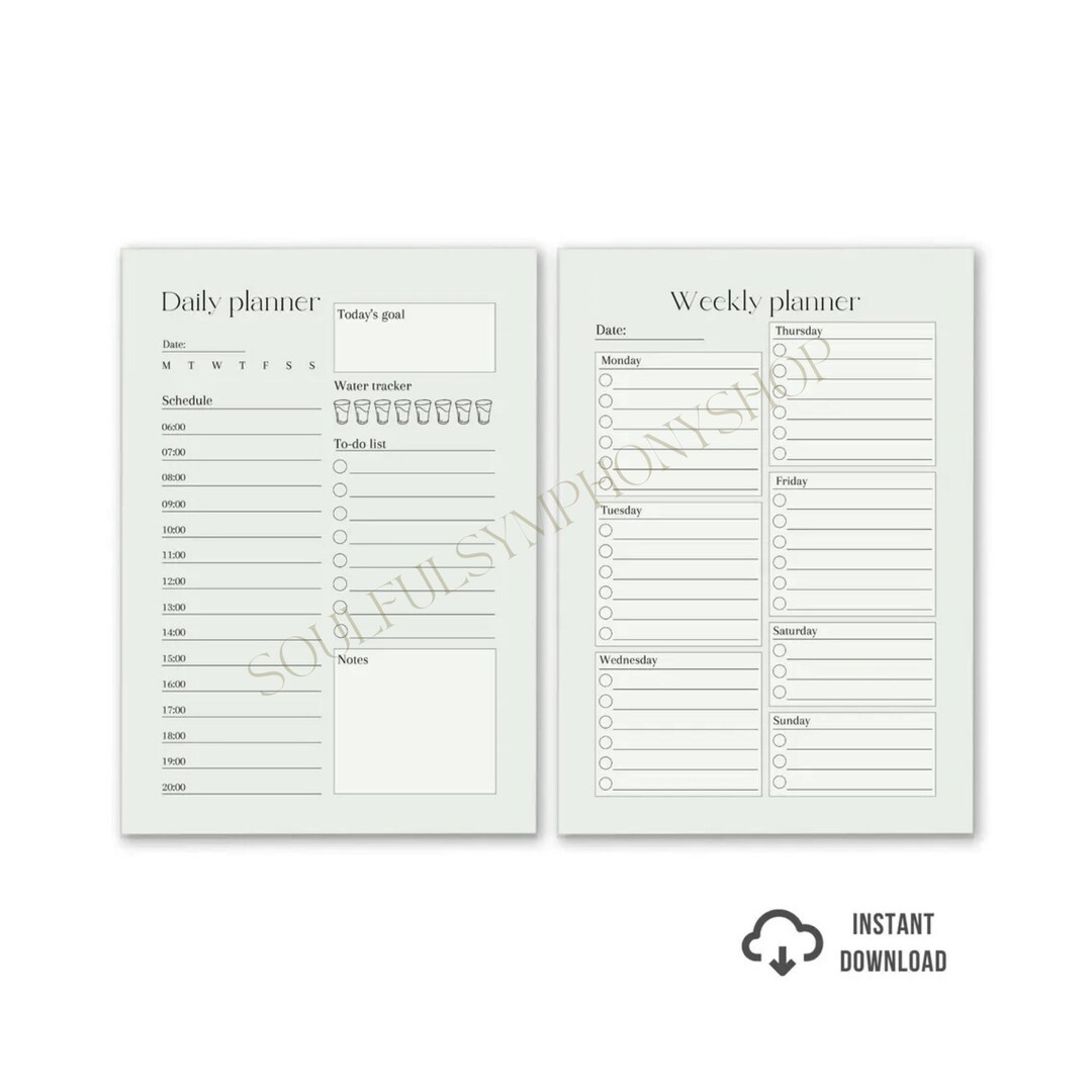 Daily Schedule Printable Green to Do List Weekly to Do List Digital to ...