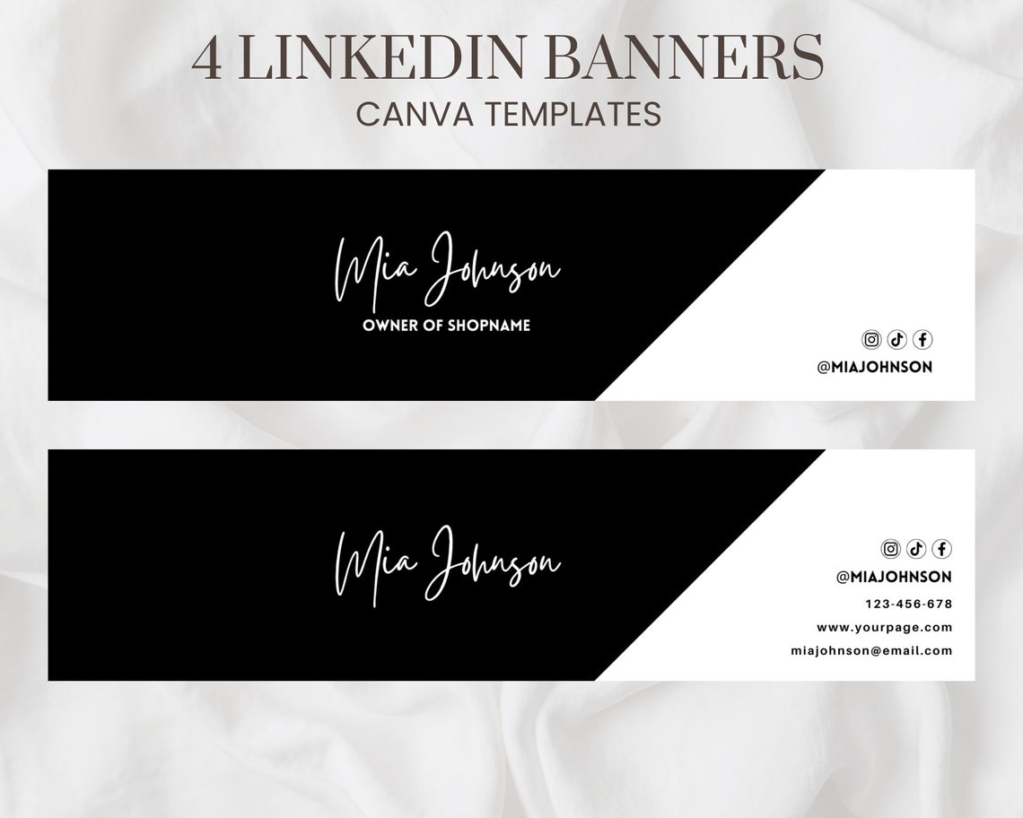Linkedin Banner, Linkedin Background, Black and White Linkedin Header ...