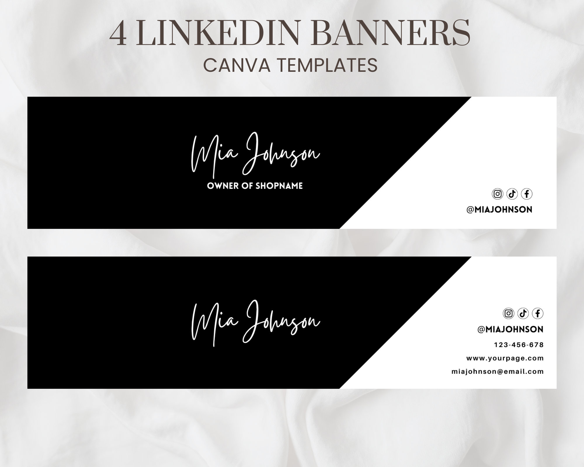Linkedin Banner, Linkedin Background, Black and White Linkedin Header ...