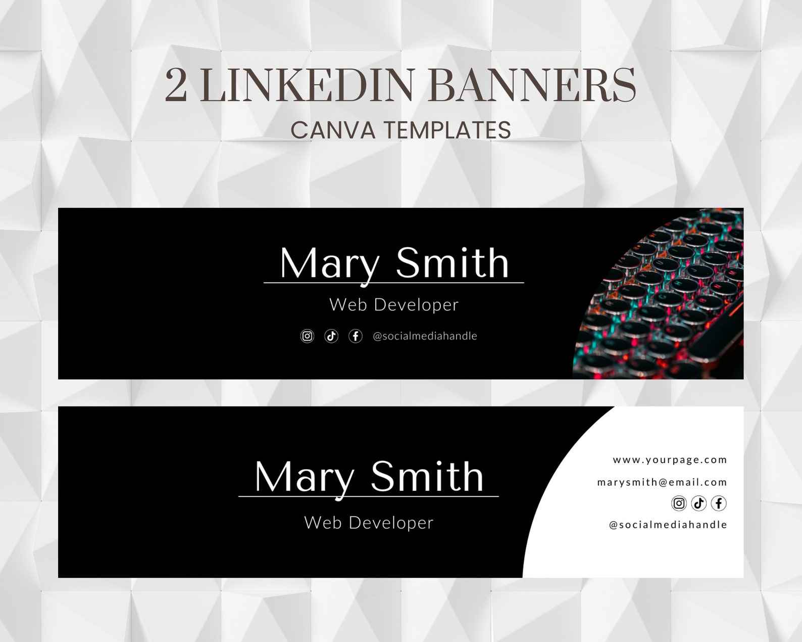 Linkedin Banner, Linkedin Background, Black Linkedin Header, Personal ...