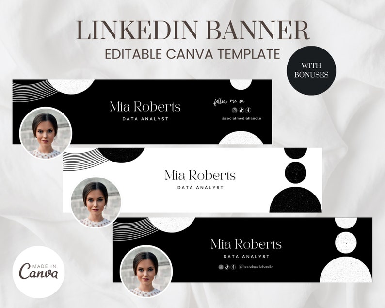 Linkedin Banner, Linkedin Background, Black and White Linkedin Header ...