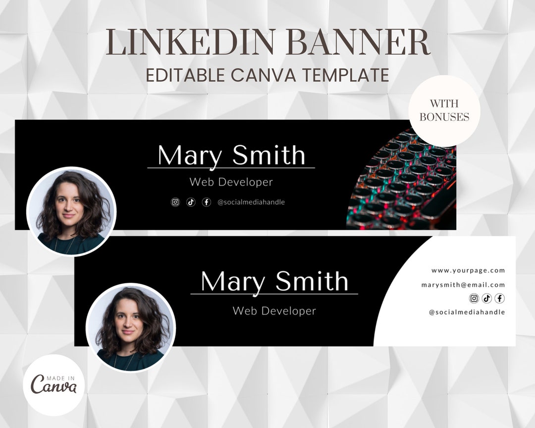 Linkedin Banner, Linkedin Background, Black Linkedin Header, Personal ...