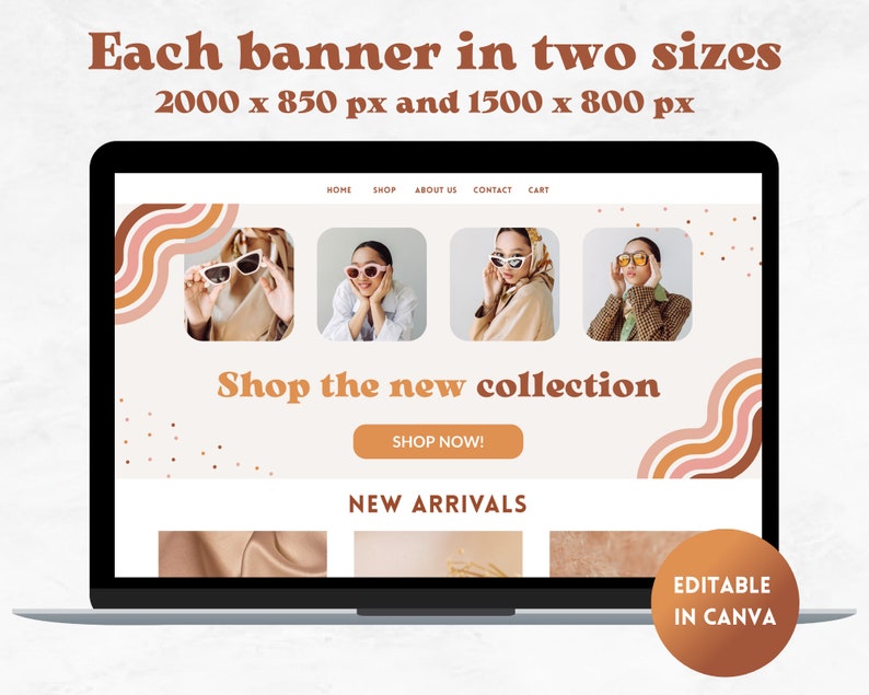 Retro Website Banner, Web Banner Template in Canva, DIY Web Banner ...