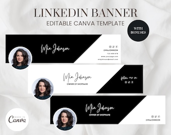 Linkedin Banner, Linkedin Background, Black and White Linkedin Header ...