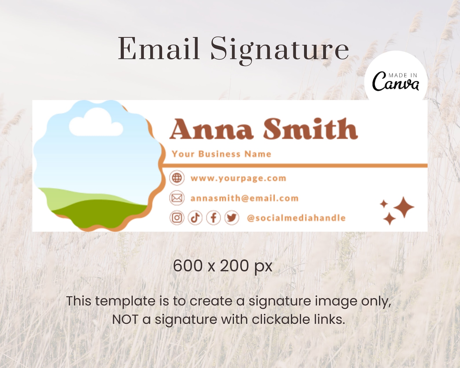 Retro Email Signature Canva Template, Editable Signature Template ...