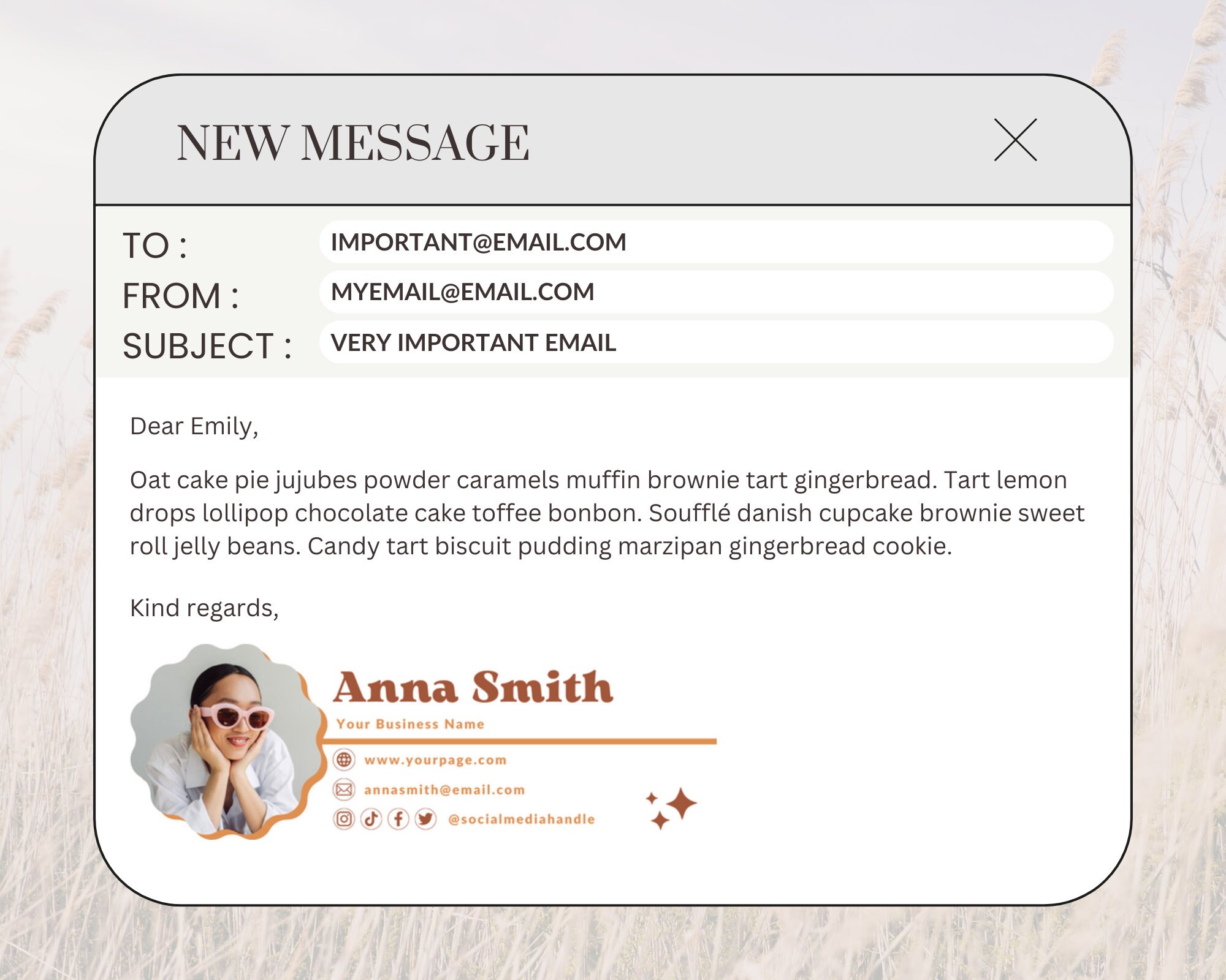 Retro Email Signature Canva Template, Editable Signature Template ...