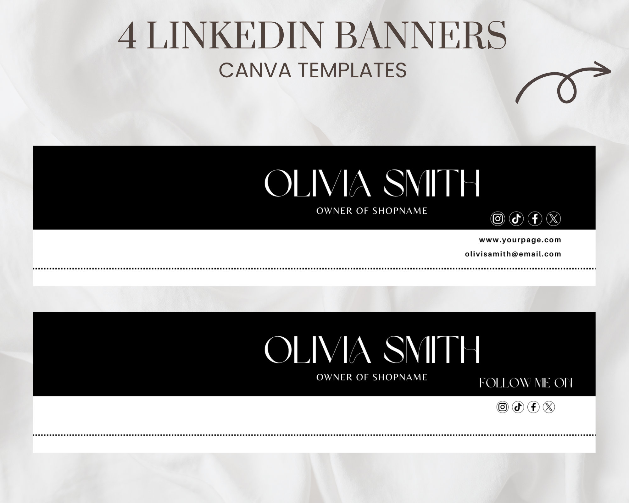 Linkedin Banner, Linkedin Background, Black and White Linkedin Header ...