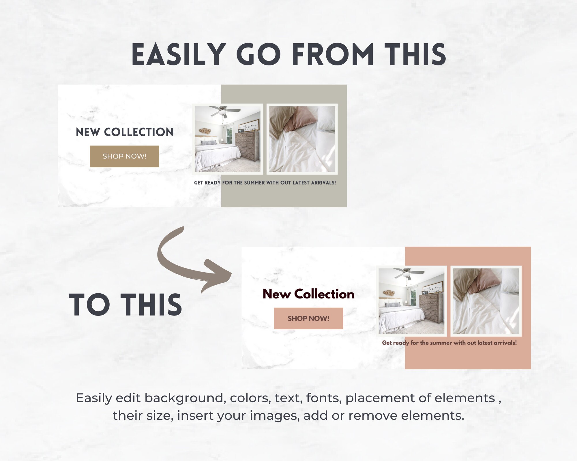 Scandi Website Banner Temaplate, Canva Web Banner, DIY Web Banner ...