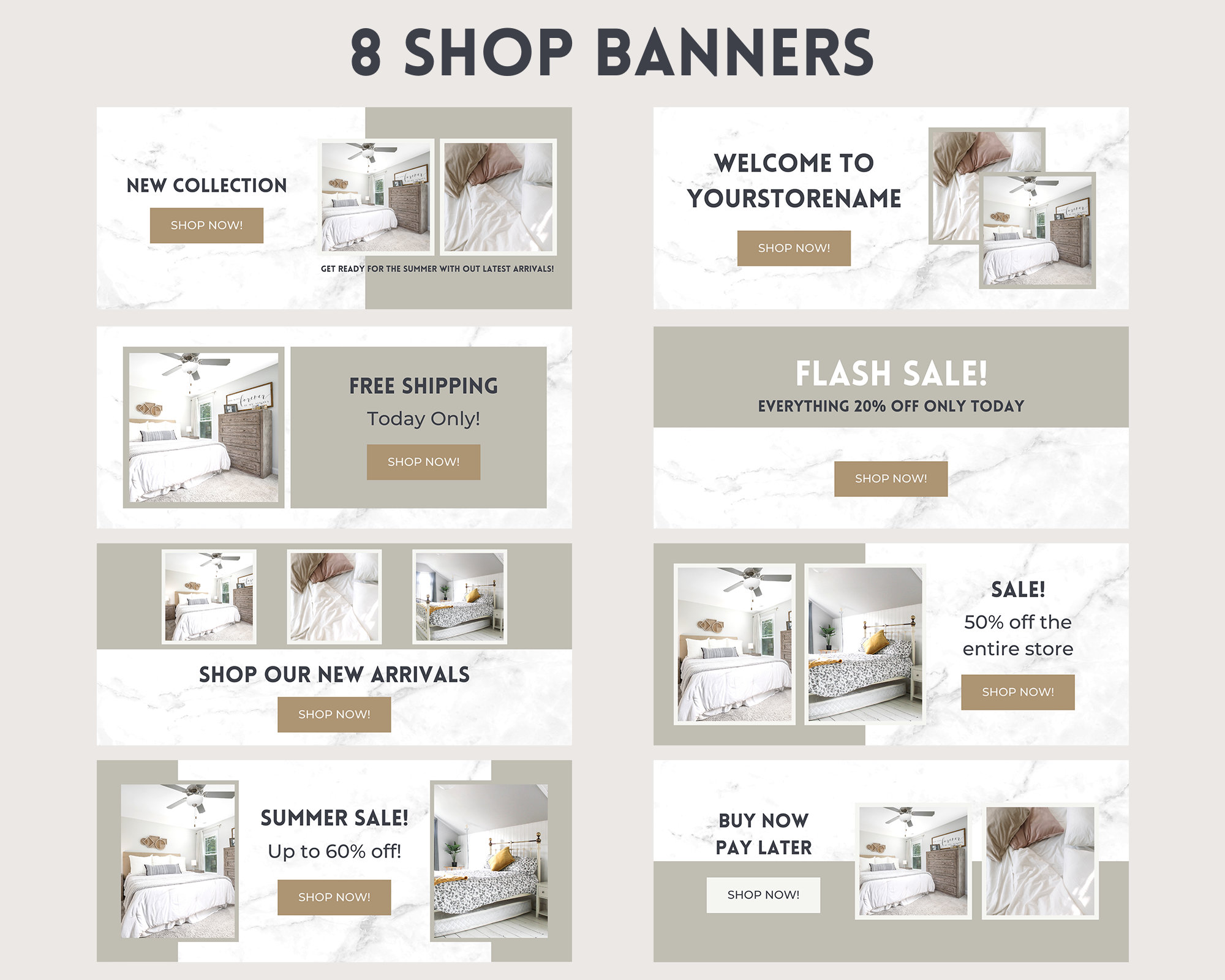 Scandi Website Banner Temaplate, Canva Web Banner, DIY Web Banner ...