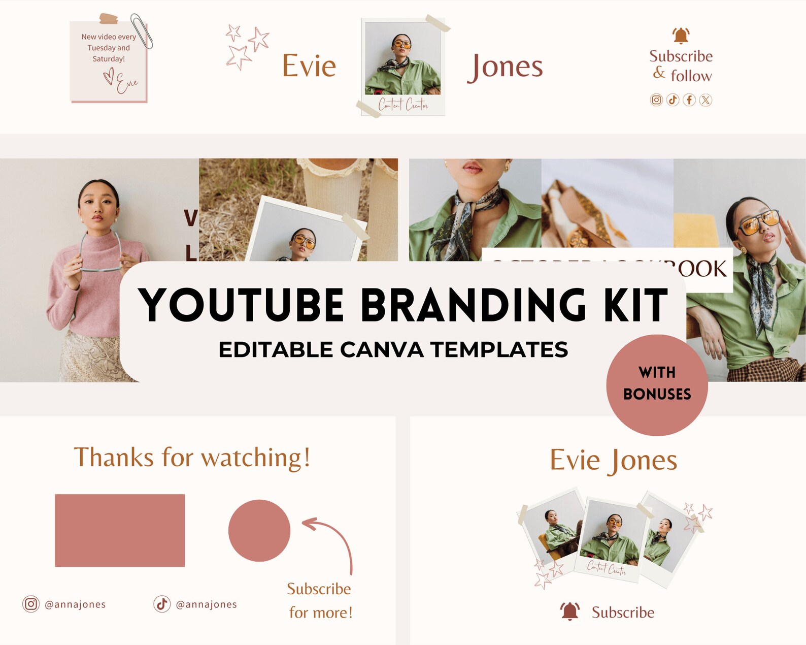 Retro Banner for Youtube, Youtube Branding Kit, Animated Youtube Intro ...