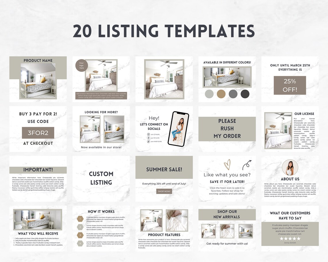 Etsy Banner Template Scandi Etsy Shop Kit With Listing Photo - Etsy