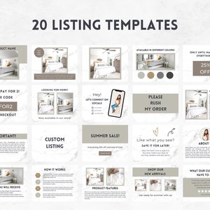 Etsy Banner Template, Scandi Etsy Shop Kit With Listing Photo Templates ...