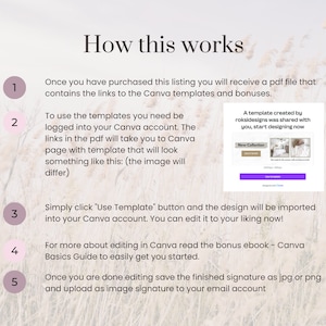 Purple Email Signature Template Canva, Editable Image Signature ...