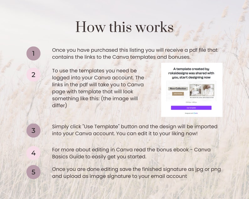 Purple Email Signature Template Canva, Editable Image Signature ...