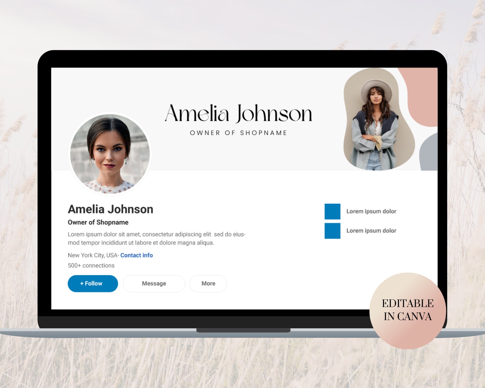 Linkedin Banner, Linkedin Background, Boho Linkedin Header, Personal ...