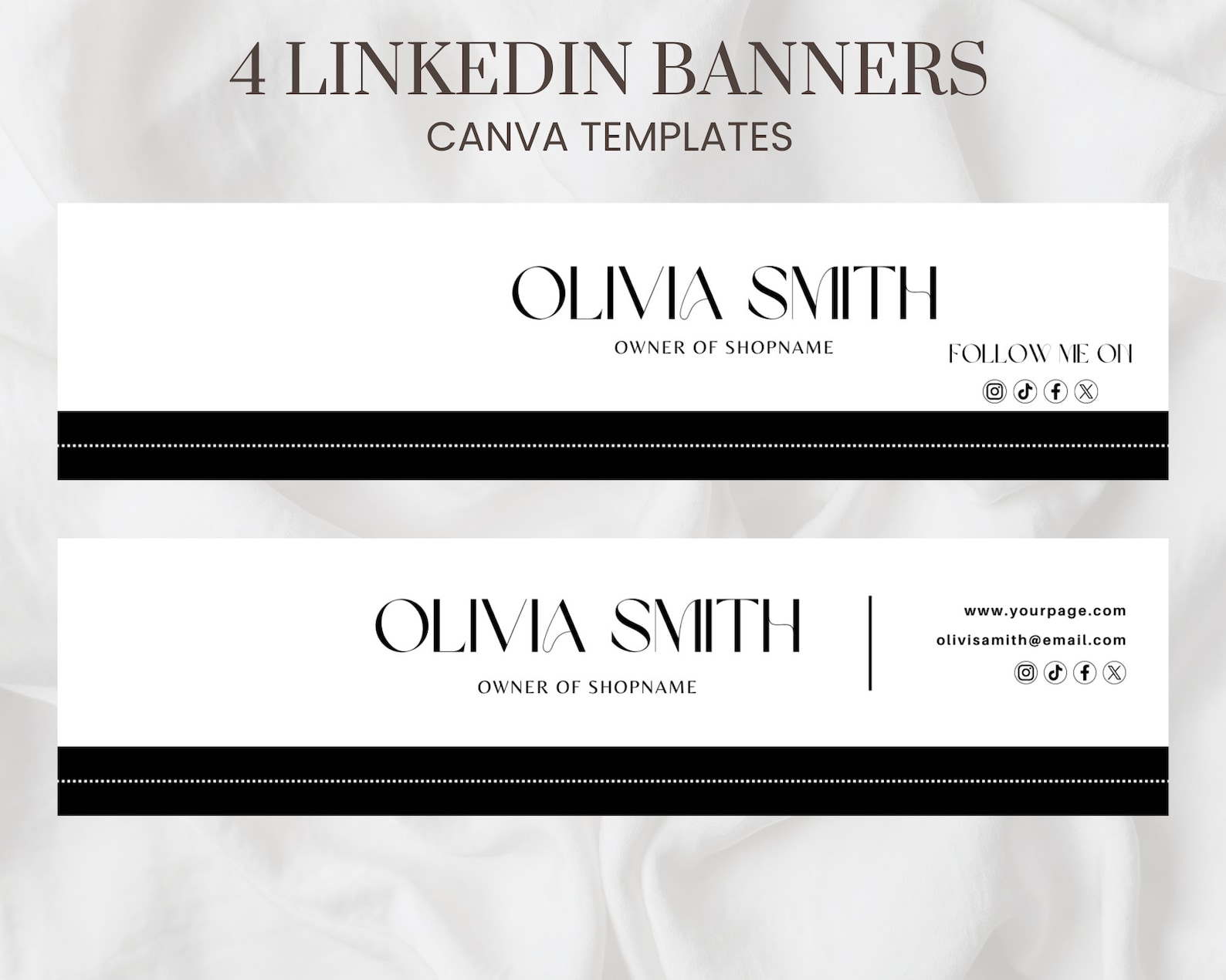 Linkedin Banner, Linkedin Background, Black and White Linkedin Header ...