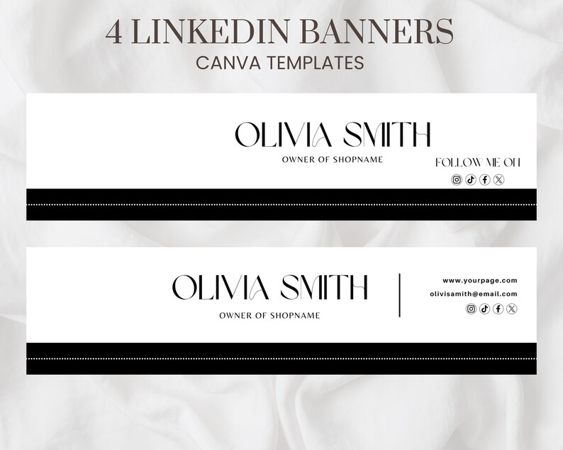 Linkedin Banner, Linkedin Background, Black and White Linkedin Header ...