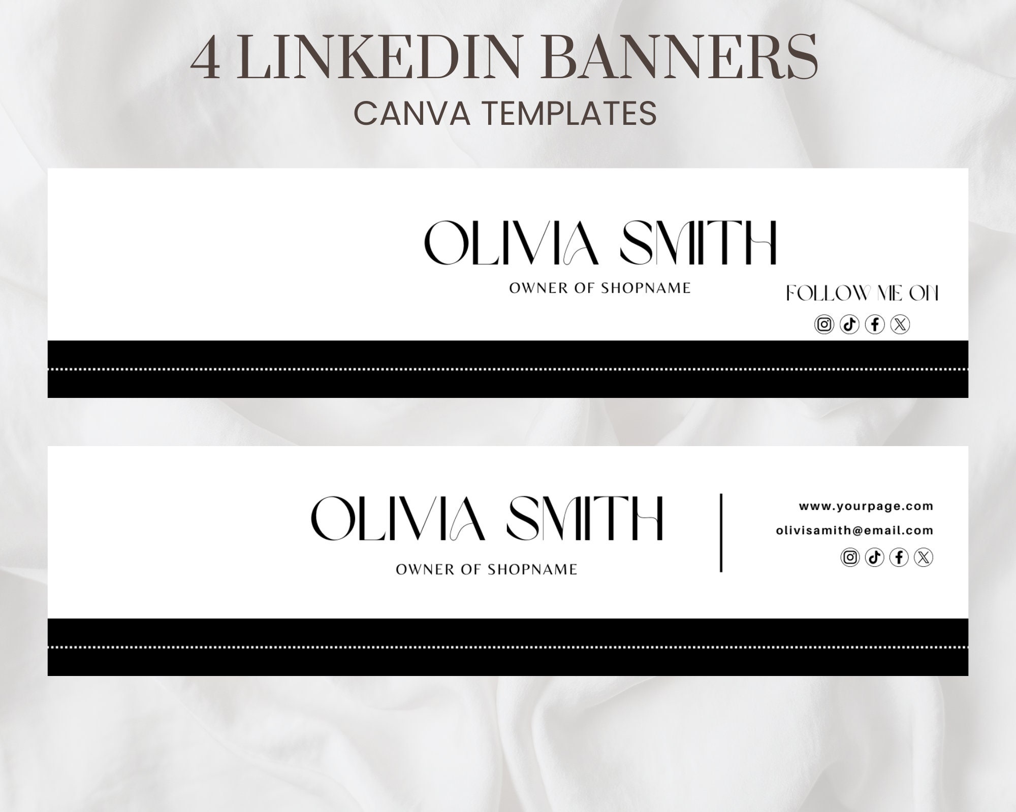 Linkedin Banner, Linkedin Background, Black and White Linkedin Header ...