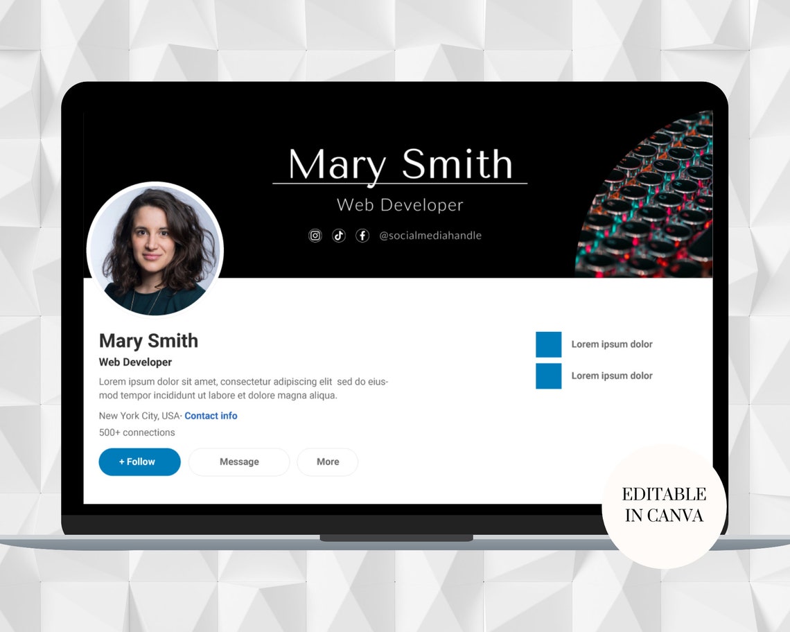 Linkedin Banner, Linkedin Background, Black Linkedin Header, Personal ...
