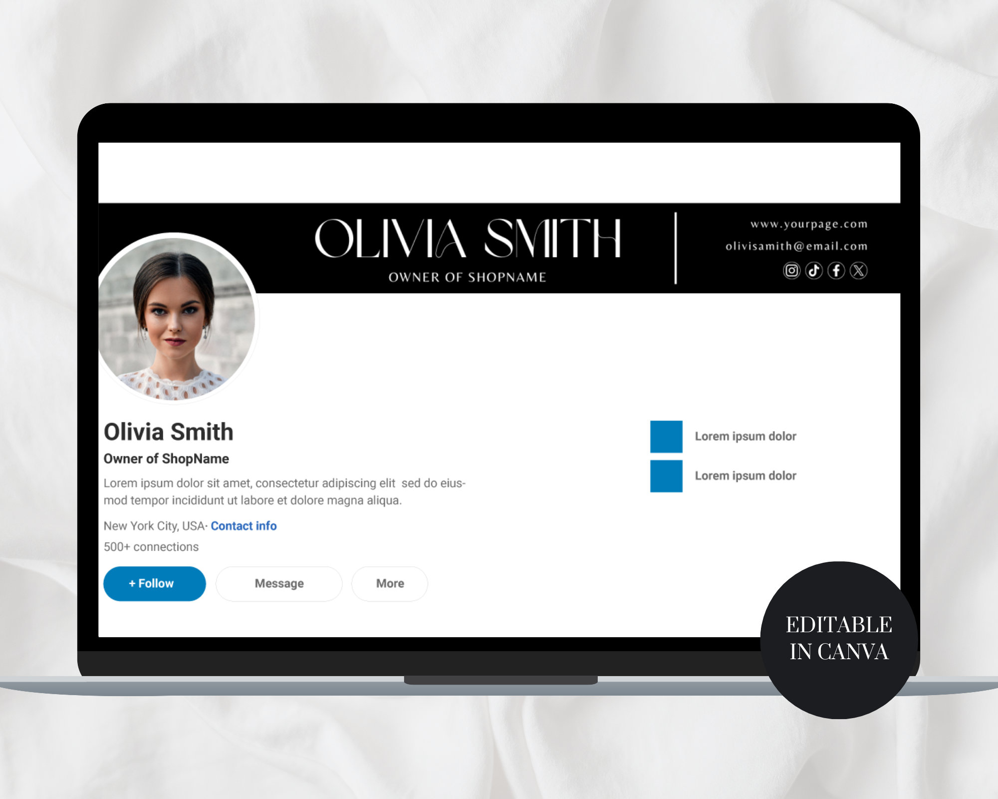 Linkedin Banner, Linkedin Background, Black and White Linkedin Header ...