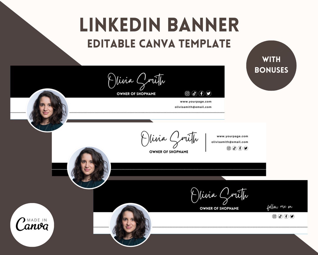Linkedin Banner, Linkedin Background, Black and White Linkedin Header ...