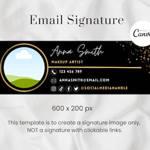 Email Signature Canva Template, Editable Signature Template, Gmail ...