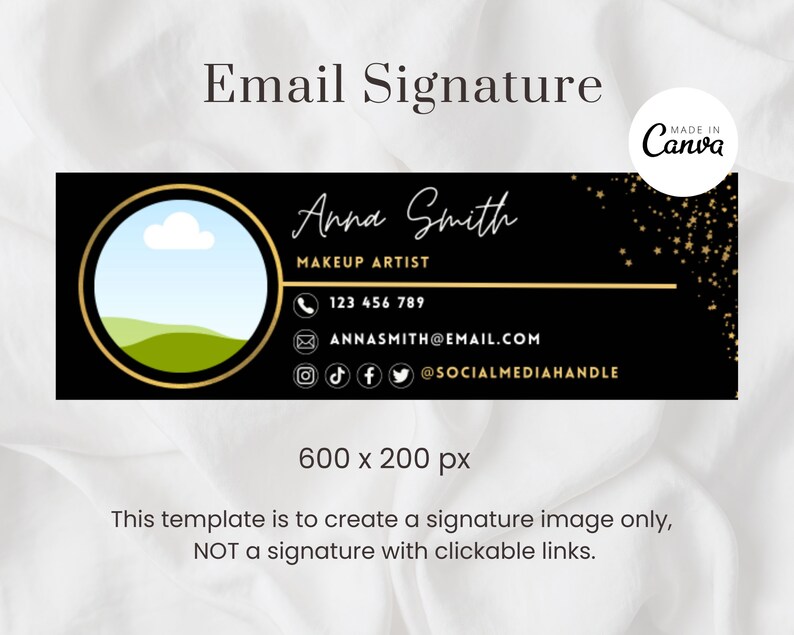 Email Signature Canva Template, Editable Signature Template, Gmail ...