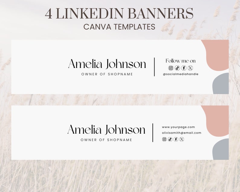 Linkedin Banner, Linkedin Background, Boho Linkedin Header, Personal ...