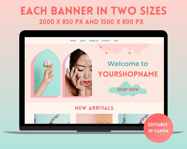 Pink Website Banner, Web Banner Template in Canva, DIY Web Banner ...