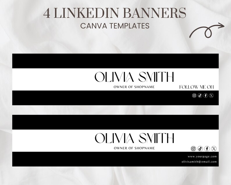 Linkedin Banner, Linkedin Background, Black and White Linkedin Header ...