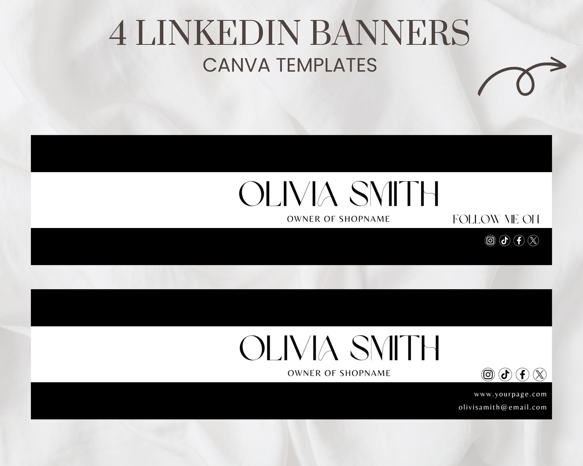 Linkedin Banner, Linkedin Background, Black and White Linkedin Header ...