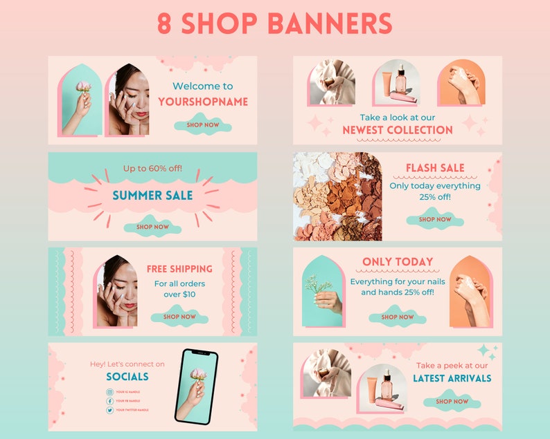 Pink Website Banner, Web Banner Template in Canva, DIY Web Banner ...