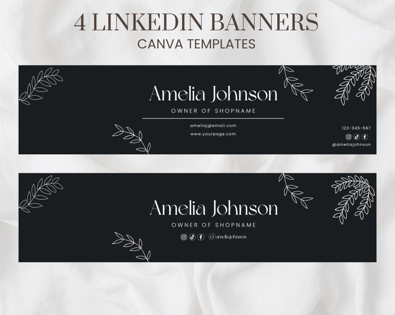 Linkedin Banner, Linkedin Background, Black and White Linkedin Header, Personal Branding ...
