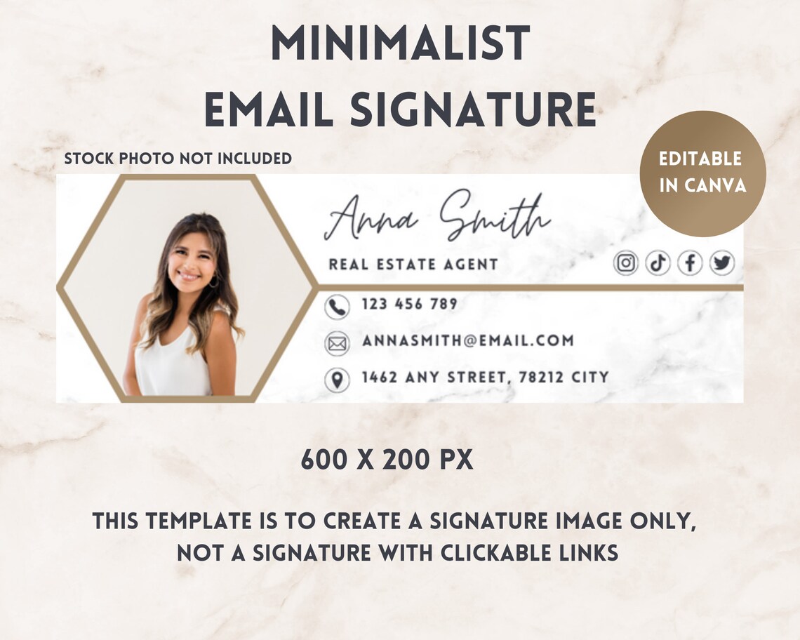 Email Signature Canva Template Editable Gmail Signature - Etsy