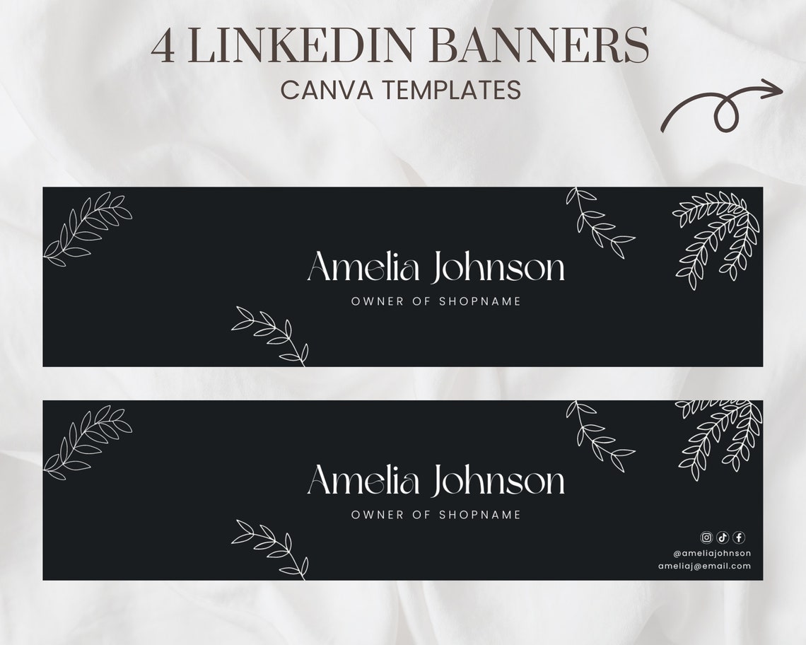 Linkedin Banner, Linkedin Background, Black and White Linkedin Header ...