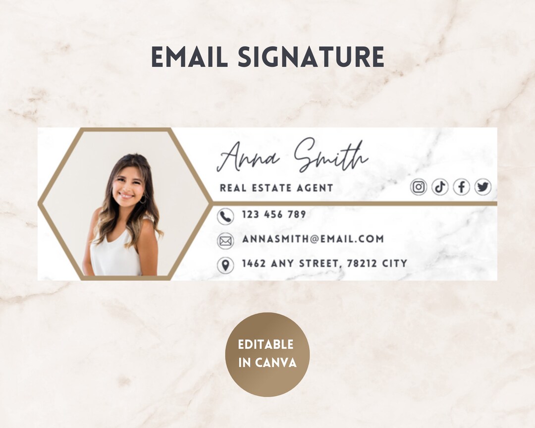Email Signature Canva Template Editable Gmail Signature - Etsy
