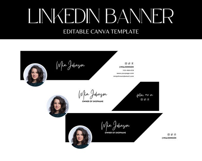 Linkedin Banner, Linkedin Background, Black and White Linkedin Header ...