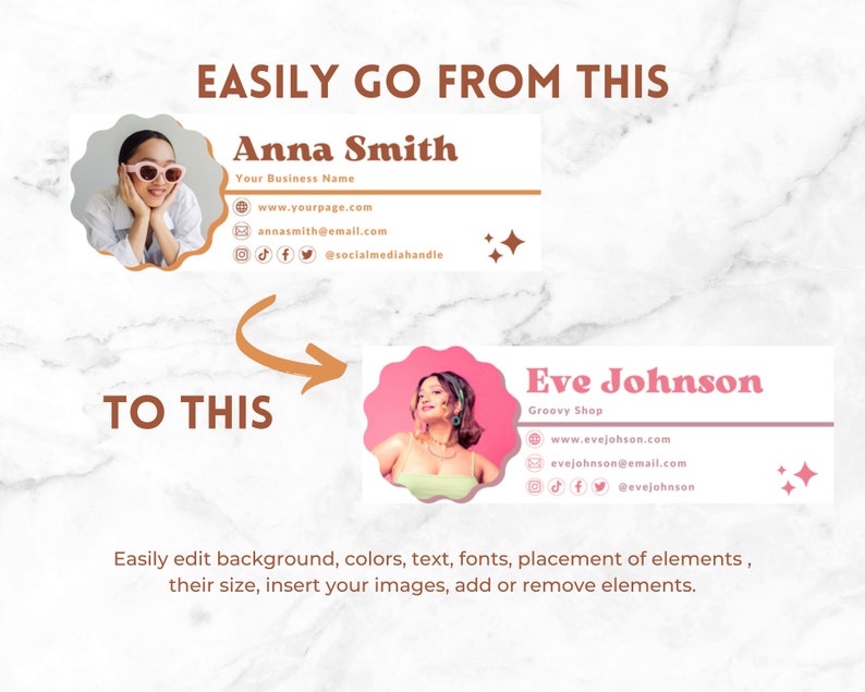 Retro Email Signature Canva Template Editable Signature - Etsy