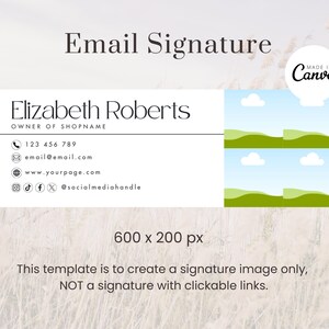 Email Signature Template Canva, Photo Grid Editable Signature Template ...