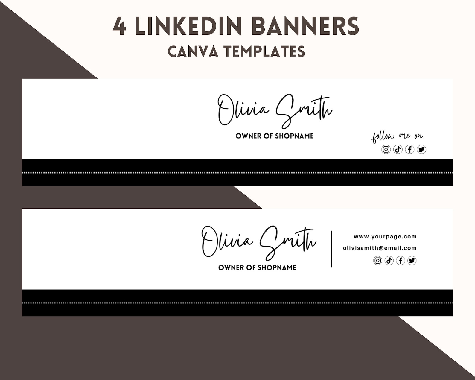 Linkedin Banner, Linkedin Background, Black and White Linkedin Header ...