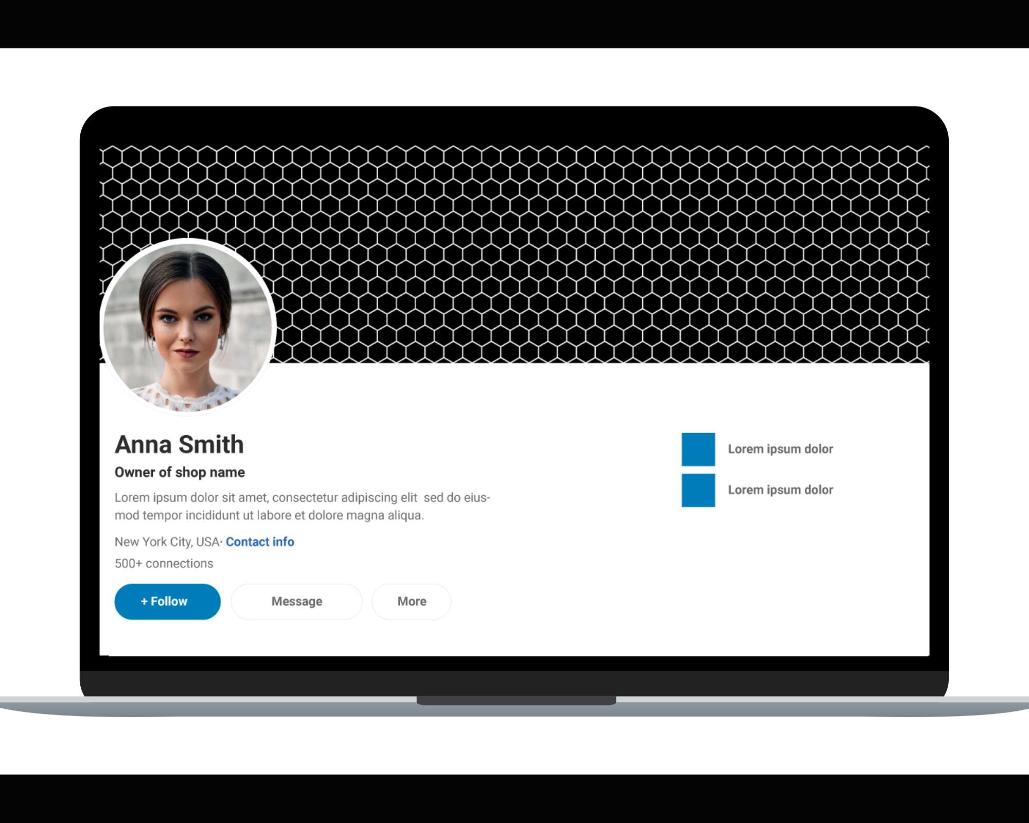 Linkedin Banner, Black and White Linkedin Background, Geometric ...