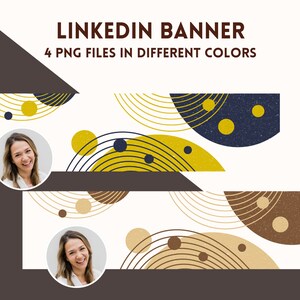 Linkedin Banner Set - Boho Chic Personal Branding PNG Backgrounds for ...