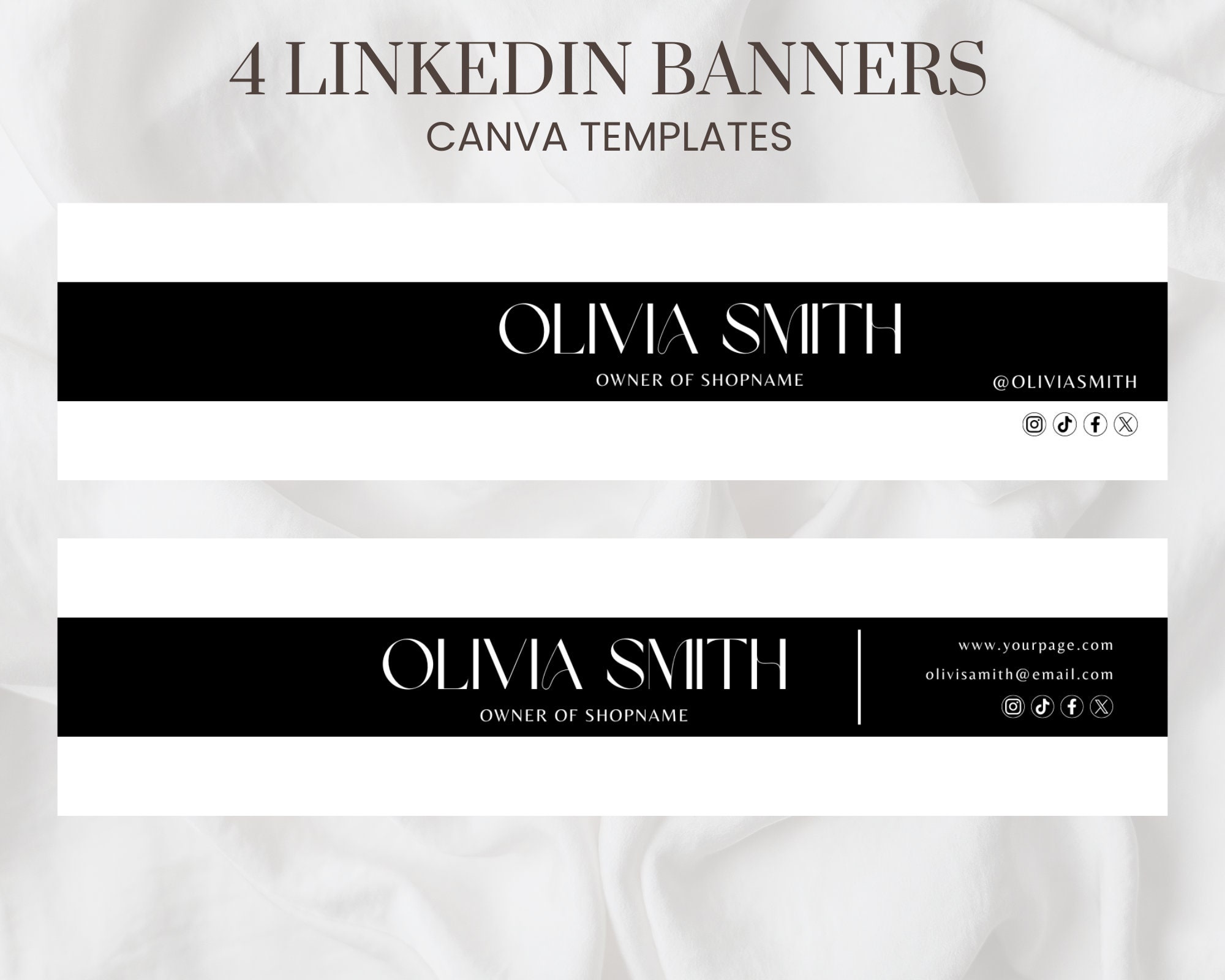 Linkedin Banner, Linkedin Background, Black and White Linkedin Header ...