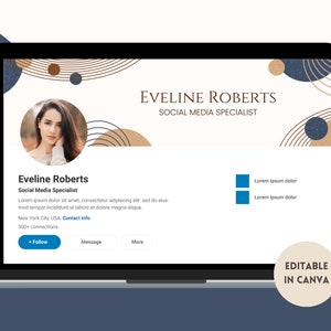 Linkedin Banner, Geometric Linkedin Background, Linkedin Cover, Personal Branding, Canva ...