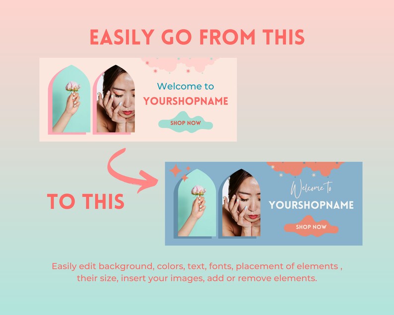 Pink Website Banner, Web Banner Template in Canva, DIY Web Banner ...