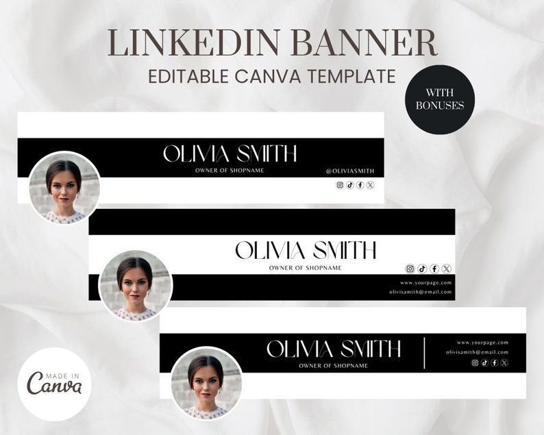 Linkedin Banner, Linkedin Background, Black and White Linkedin Header ...