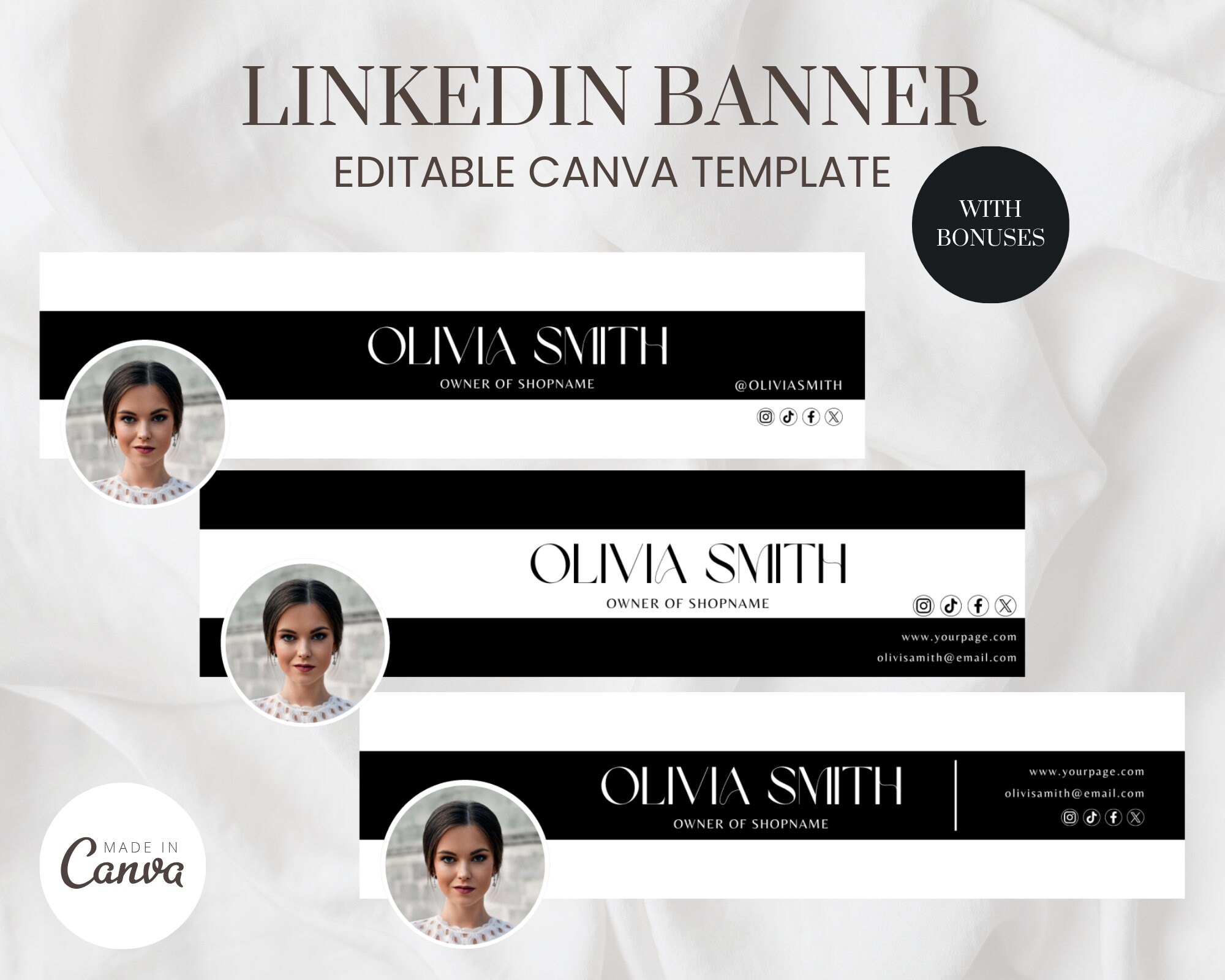 Linkedin Banner, Linkedin Background, Black and White Linkedin Header ...