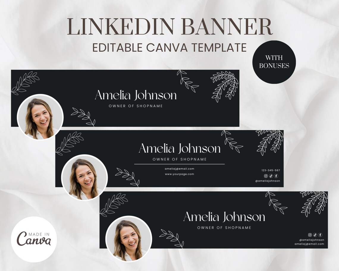 Linkedin Banner, Linkedin Background, Black and White Linkedin Header ...